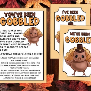 You've Been Gobbled Thanksgiving Activity, I've Been Gobbled ...