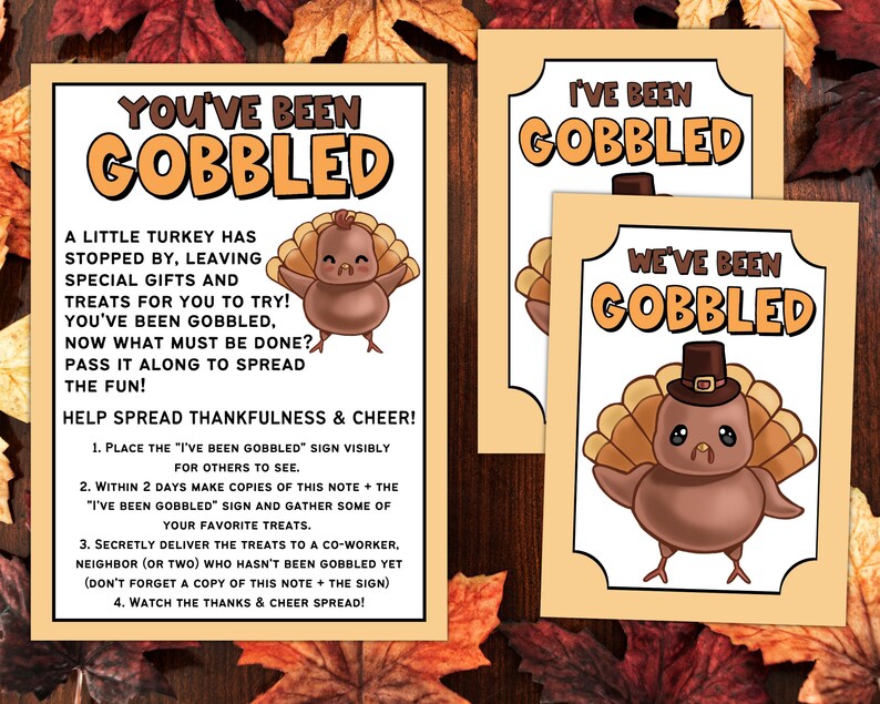 You've Been Gobbled Thanksgiving Activity, I've Been Gobbled ...