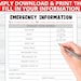 Child Care Emergency Contact Information Sheet, Incase of Emergency ...