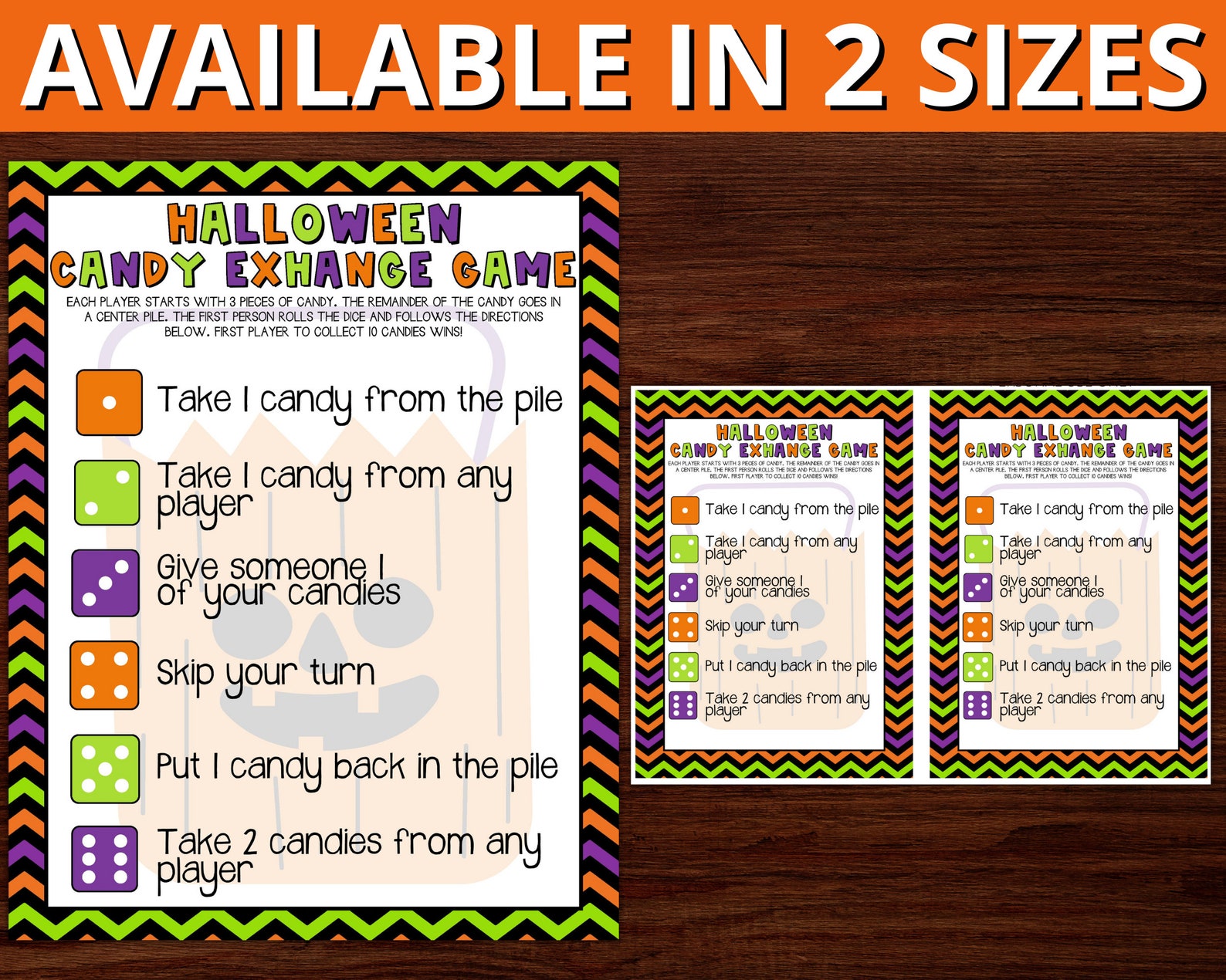 Halloween Candy Exchange Dice Game Candy Dice Game Printable - Etsy