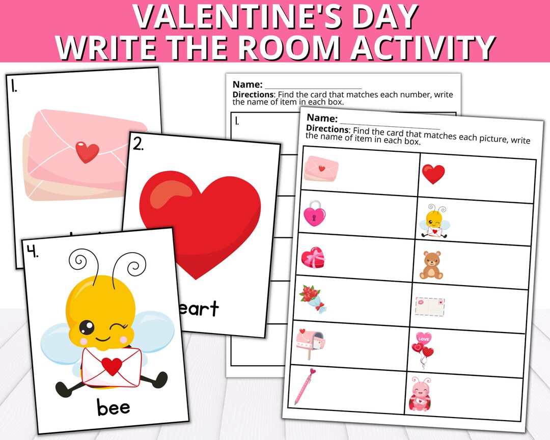 Valentine's Day Write the Room Activity, Valentine's Day Writing ...