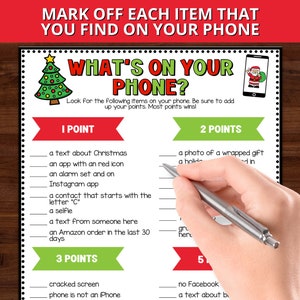 Christmas What's on Your Phone Game, Christmas Printable Games - Etsy