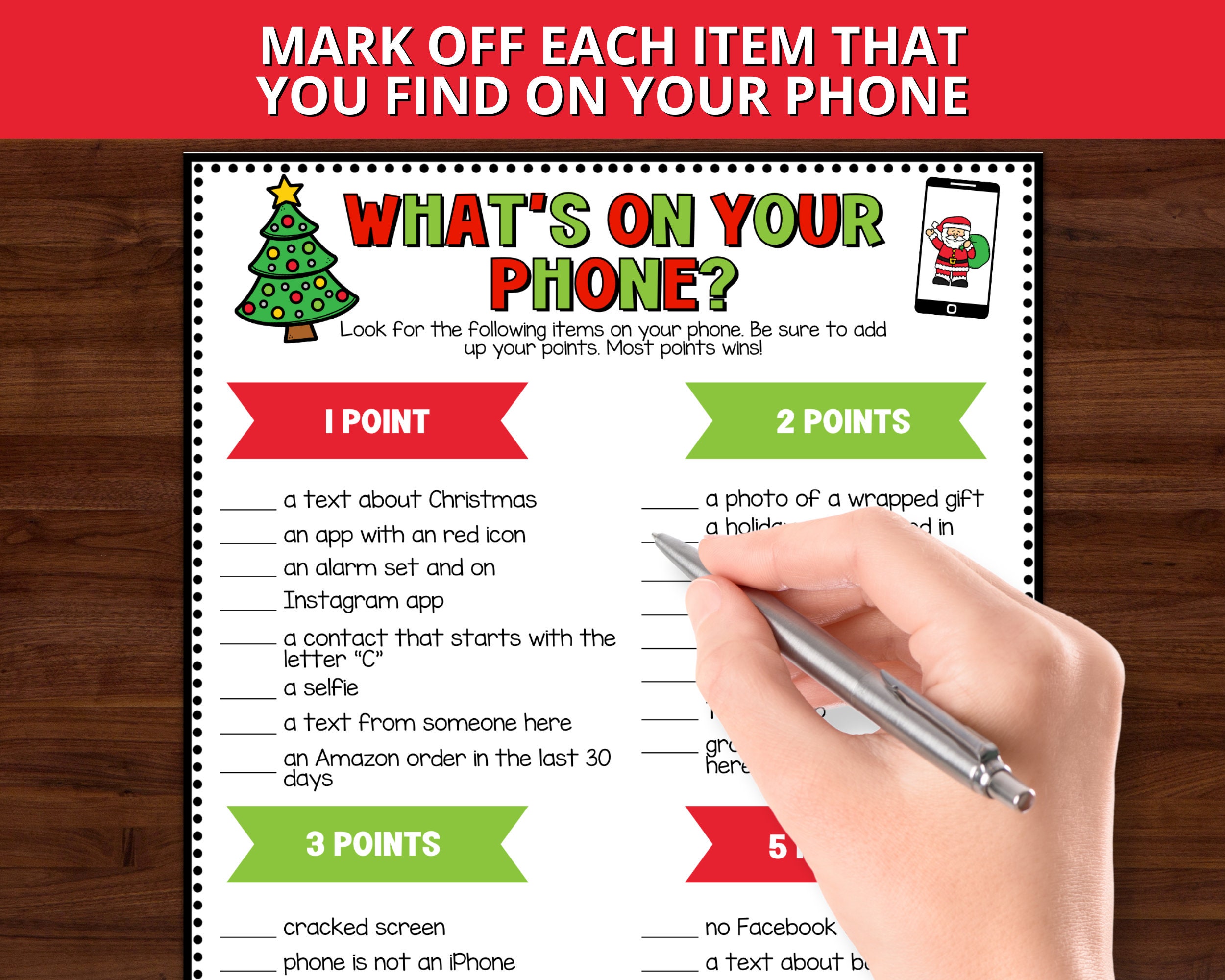 Christmas What's on Your Phone Game, Christmas Printable Games - Etsy