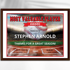 Baseball Award Certificates, End of Season Baseball Award Certificates ...