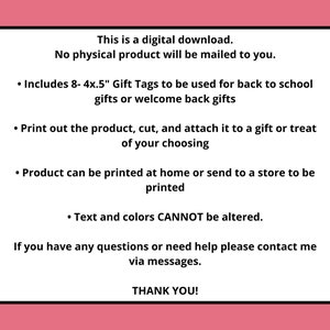 Groovy Back to School Gift Tags, New School Year Gift Tags, Student ...