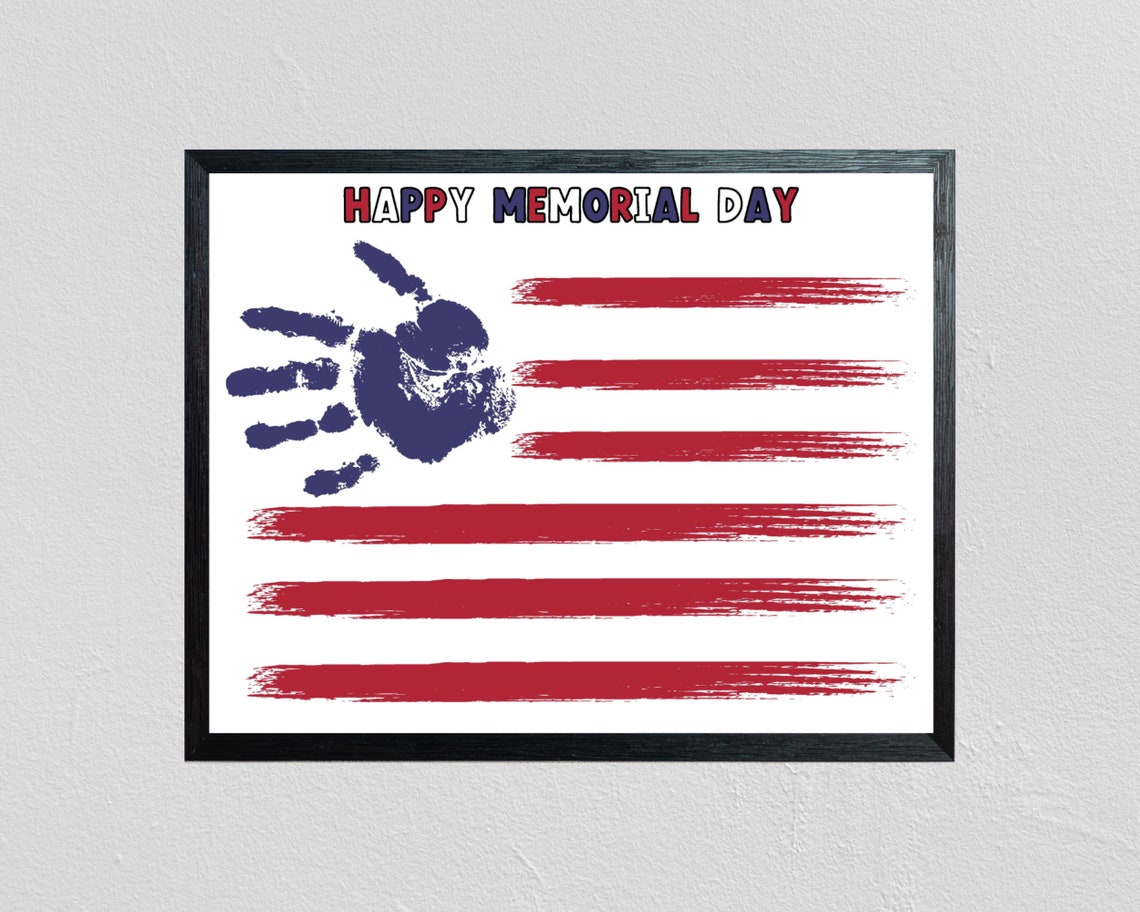 Flag Handprint Art for Memorial Day Memorial Day Activities | Etsy