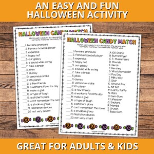 Halloween Candy Match Game, Halloween Games for Kids, School Halloween ...