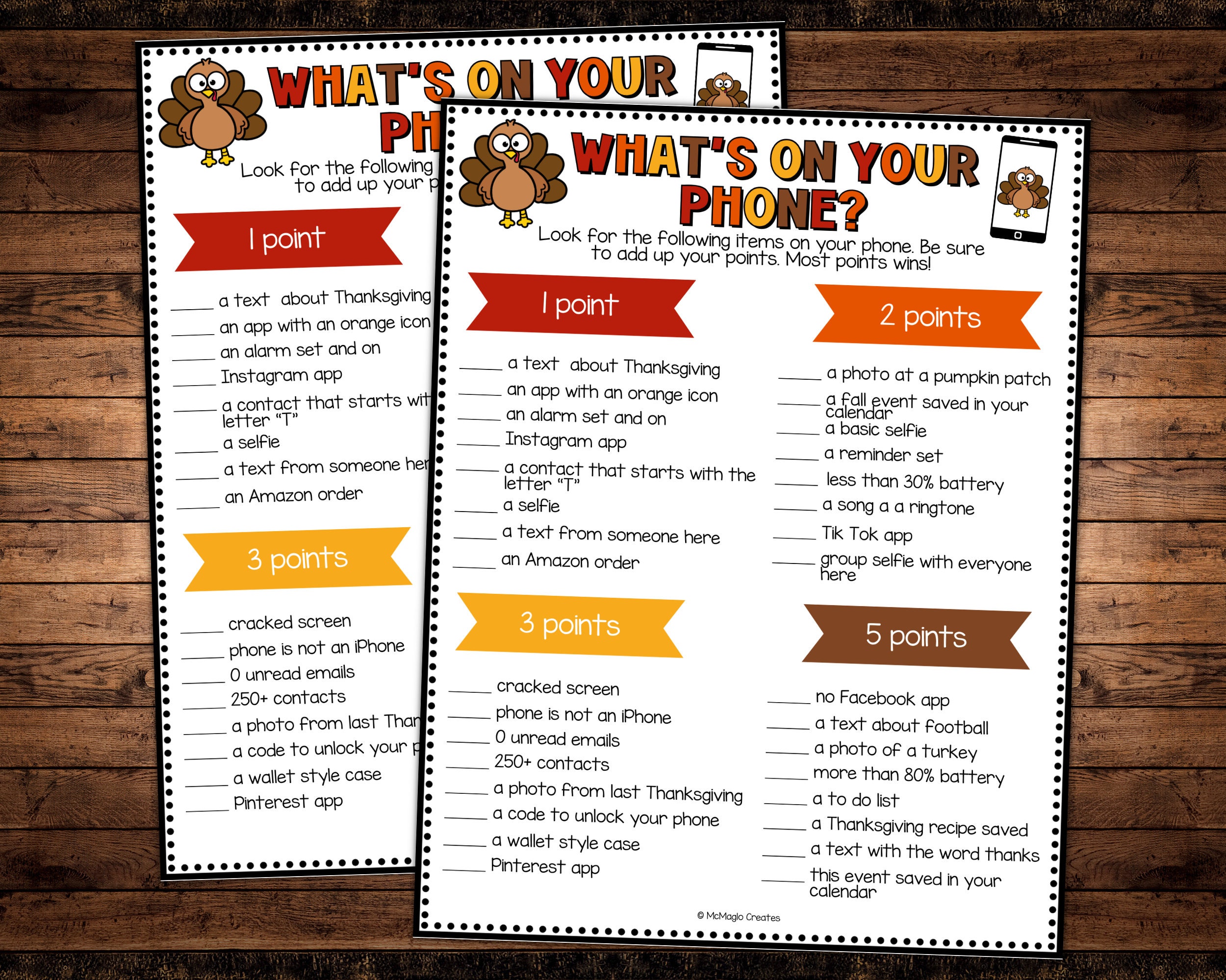 Thanksgiving What's on Your Phone Game, Thanksgiving Printable Games - Etsy