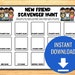 Back to School New Friend Scavenger Hunt, Find Someone Who Game ...