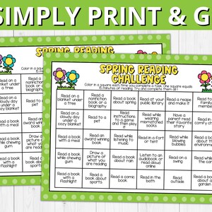 Spring Reading Challenge for Kids, Reading Printable Activities, Kids ...
