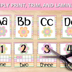 Pastel Rainbow Alphabet and Number Posters, Groovy Classroom Décor - Etsy