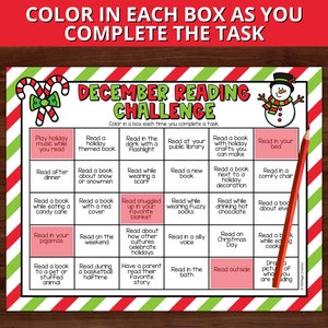 December Reading Challenge for Kids, Reading Printable Activities ...