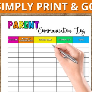 Parent Communication Log Teacher Communication Record - Etsy