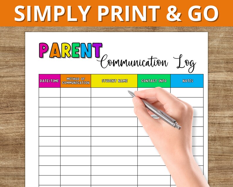 Parent Communication Log Teacher Communication Record - Etsy