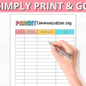Parent Communication Log, Teacher Communication Record, Communication ...