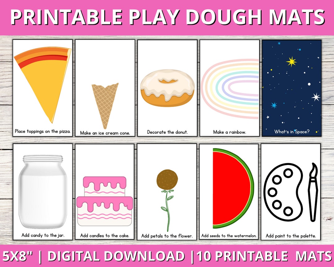 Play Dough Mats, Printable Play Dough Mats, Montessori Activity for ...