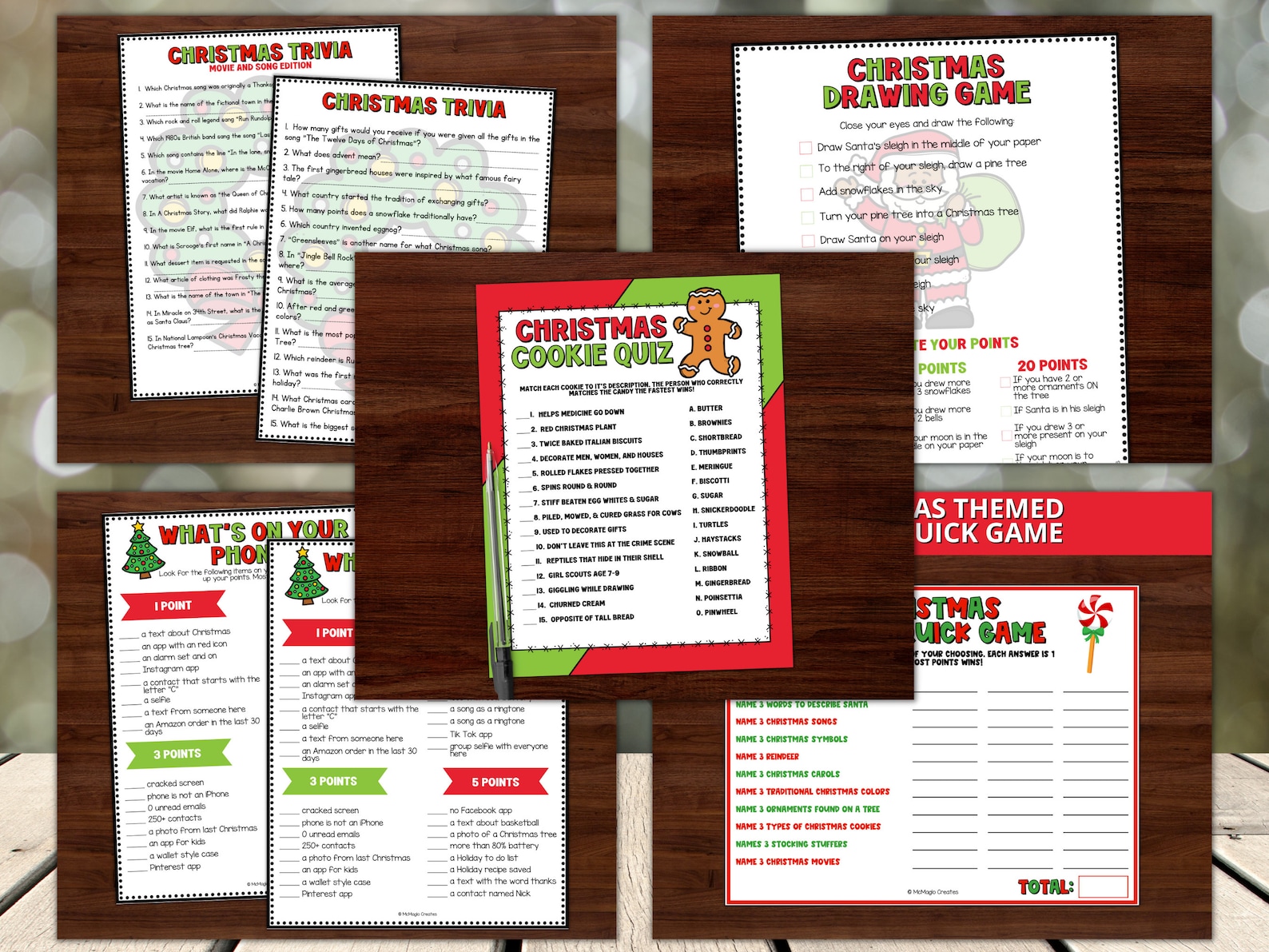 Holiday Party Games for Large Groups, Christmas Party Game Bundle ...