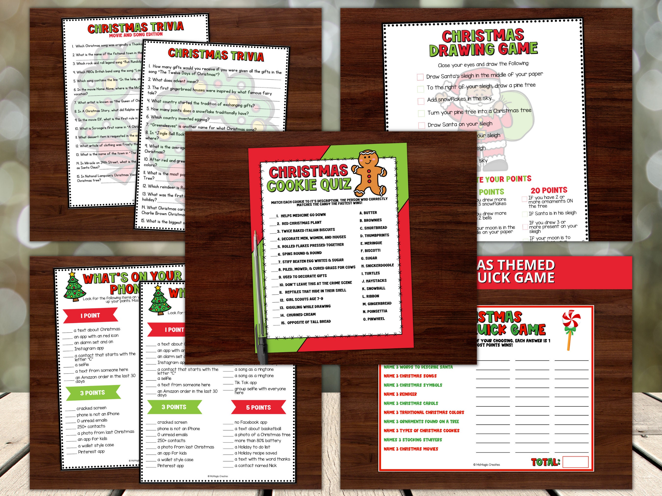 Holiday Party Games for Large Groups, Christmas Party Game Bundle ...