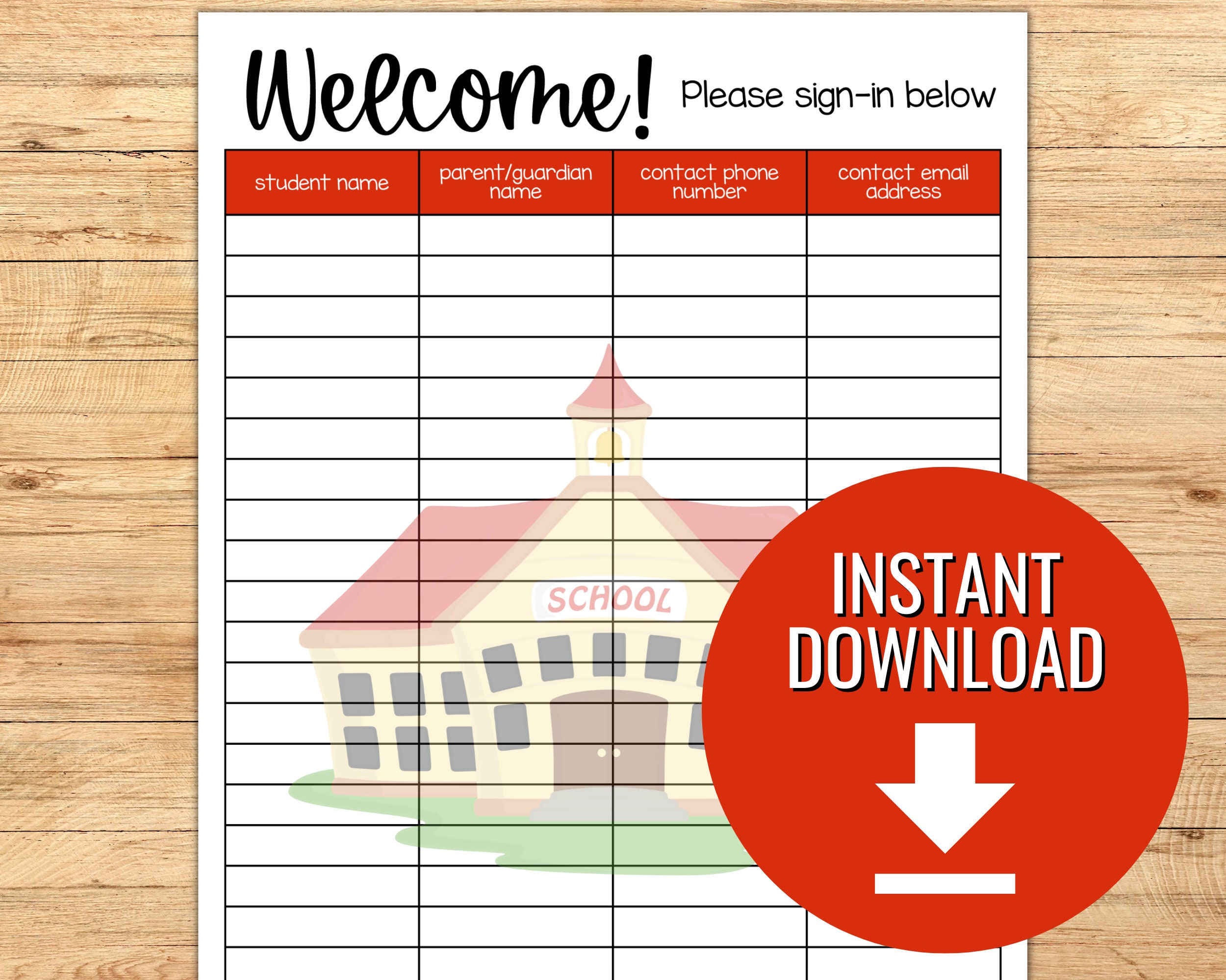 Back to School Open House Sign in Sheet Classroom Sign in - Etsy