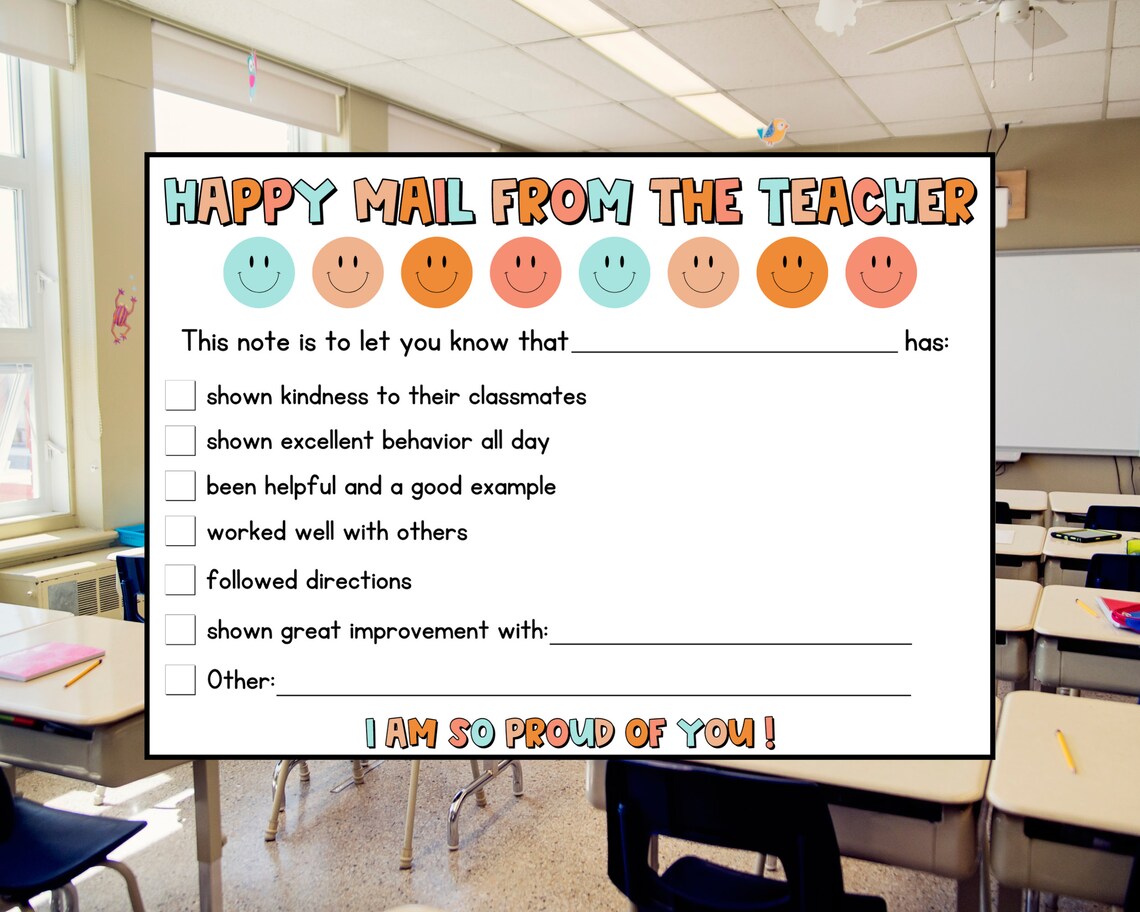 Happy Mail Teacher Communication Notes Teacher Mail Cards - Etsy