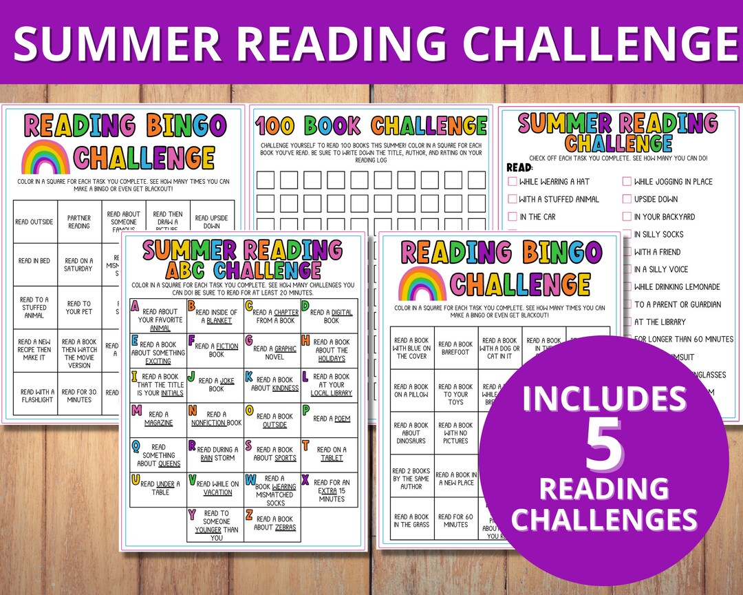 Summer Reading Challenge for Kids Reading Printable - Etsy