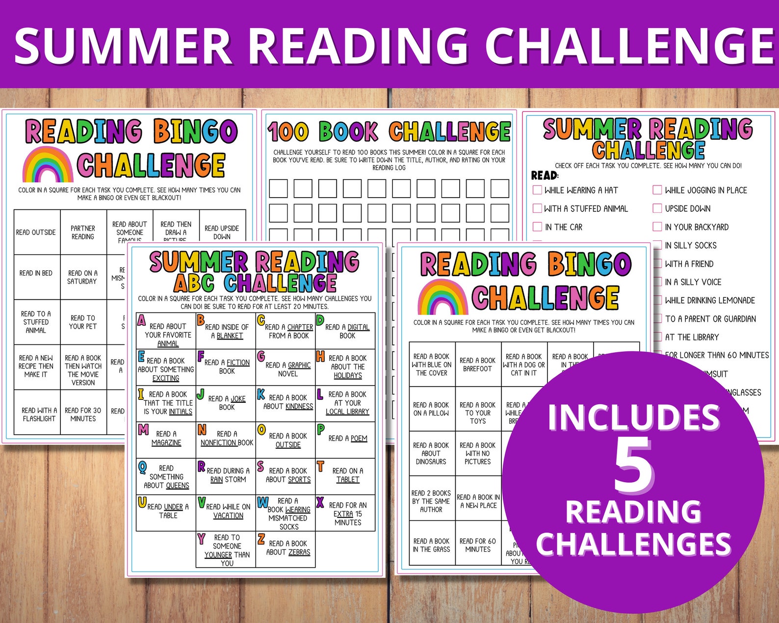 Summer Reading Challenge for Kids Reading Printable - Etsy