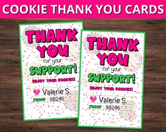 Girl Scout Cookie Thank You/business Cards Digital File Instant ...