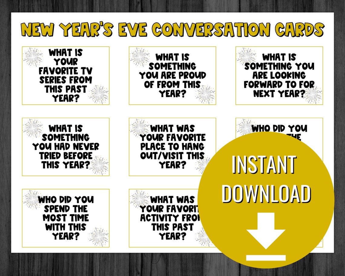 New Year's Eve Conversation Cards New Year's Eve - Etsy