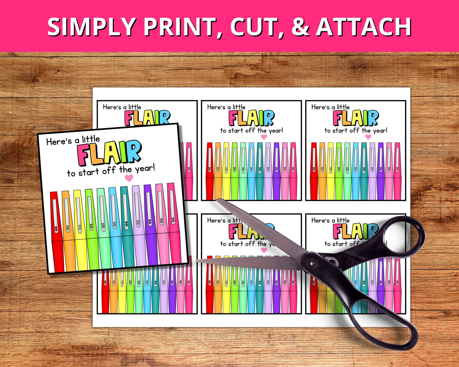 Back to School Teacher Gift Tag Flair Pen Gift Tag First Day - Etsy