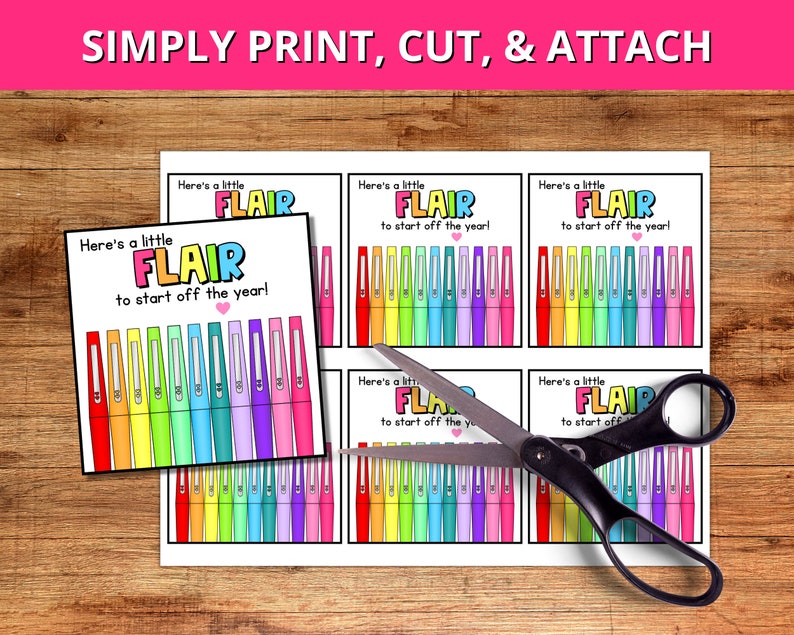 Back to School Teacher Gift Tag Flair Pen Gift Tag First Day - Etsy