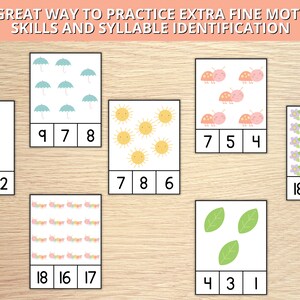 Spring Syllable Clip Cards, Printable Syllable Activity - Etsy