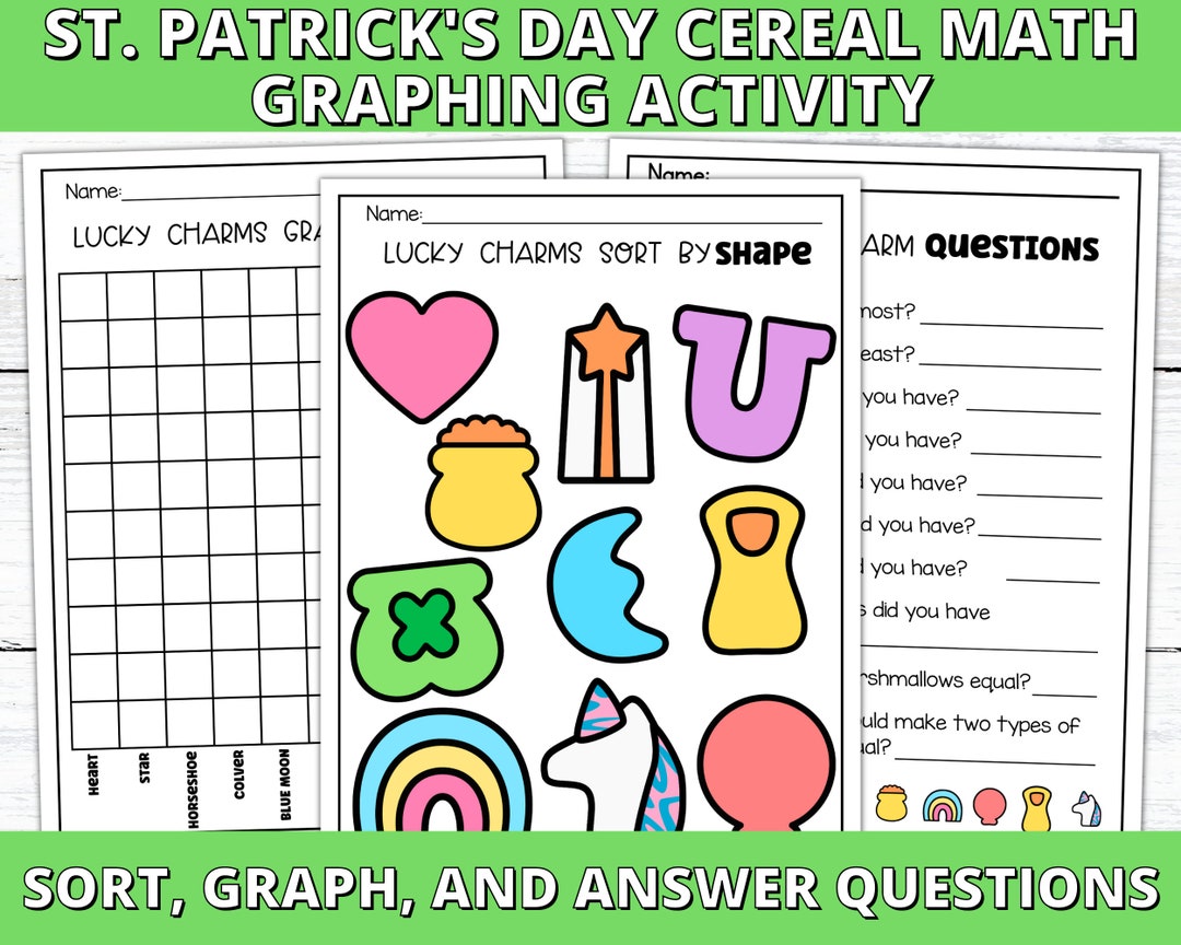St. Patrick's Day Cereal Marshmallow Math Graphing Activity ...
