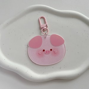 Kawaii Pig Bunny Keychain, Pig Keychain, Bunny Keychain, Cute Keychain ...