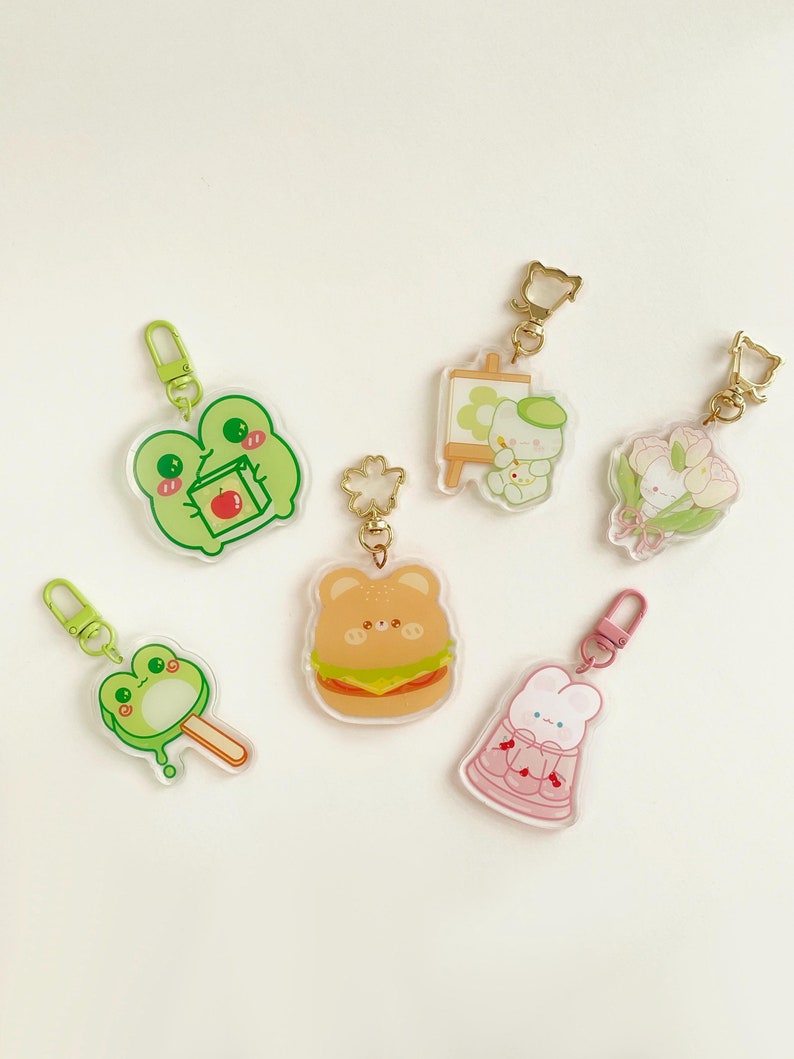 Kawaii Frog Cat Bunny Keychain,frog Keychain,bunny Keychain,cute ...