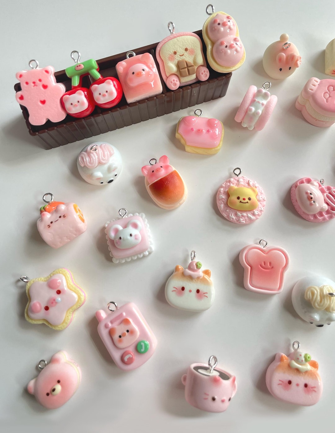 Miniature Food Charm,kawaii Cat Charm,pink Charm,cute Food Phone Charm ...