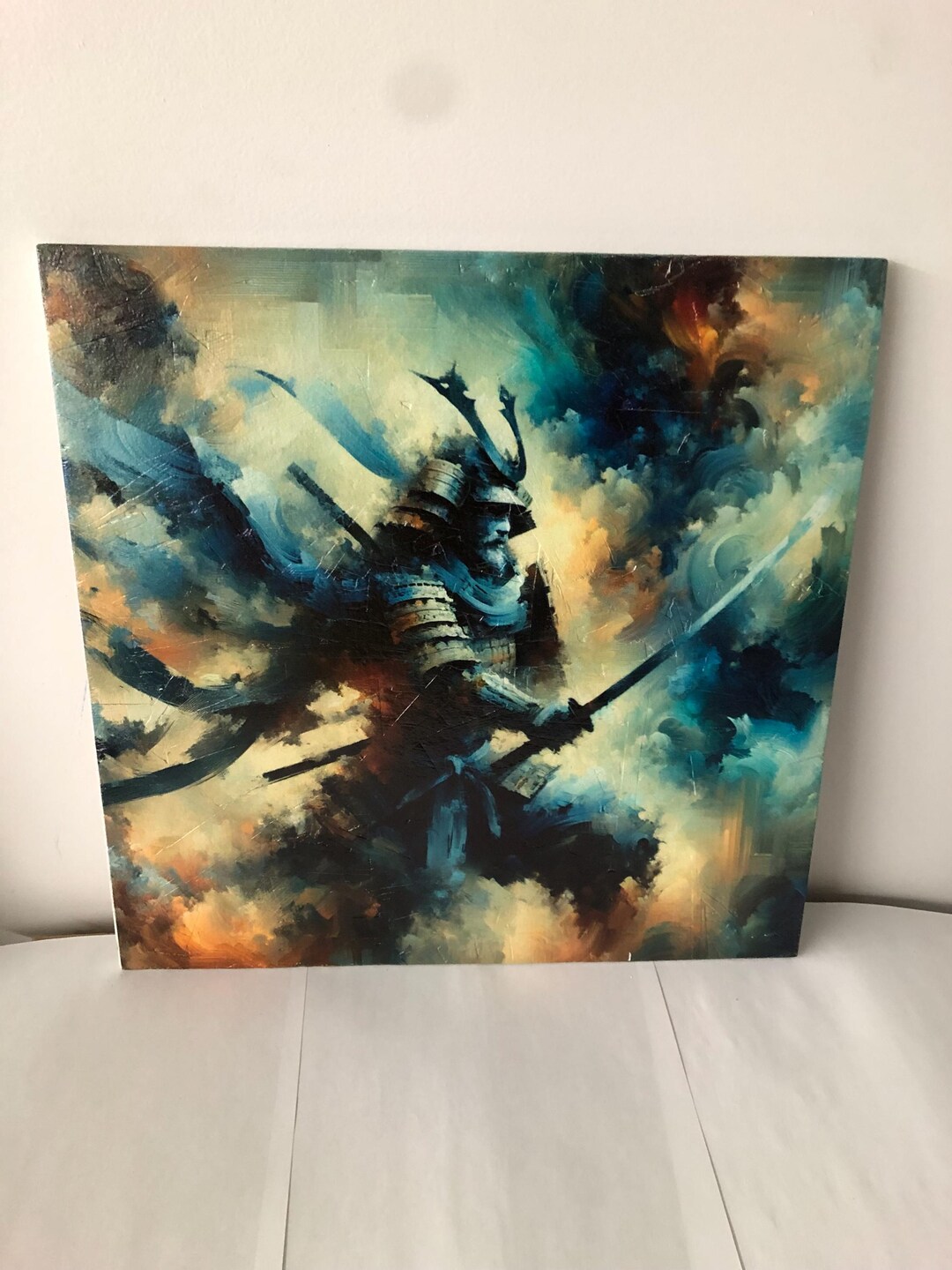 Samurai in Abstract Painting, Pastel Paint Style - Etsy