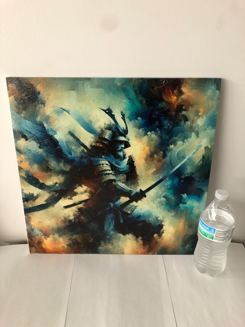 Samurai in Abstract Painting, Pastel Paint Style - Etsy