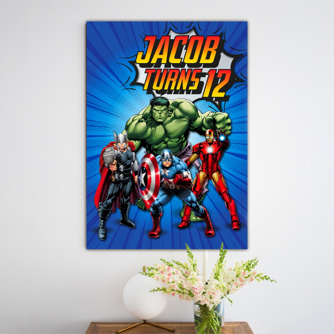Superhero Banner | Poster | Sign | Backdrop | Birthday Party ...