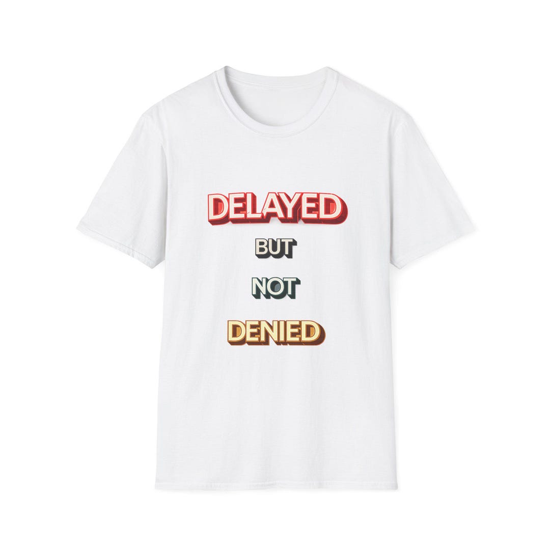 Delayed but Not Denied T-shirt | Motivational Typography Tee - Etsy