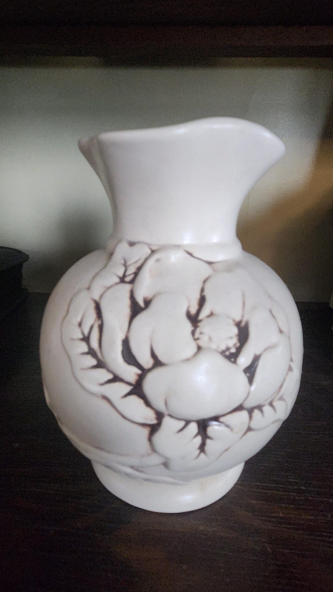 Red Wing Pottery #1 Magnolia Ivory Brown Vase #975 Circa 1940s - Etsy