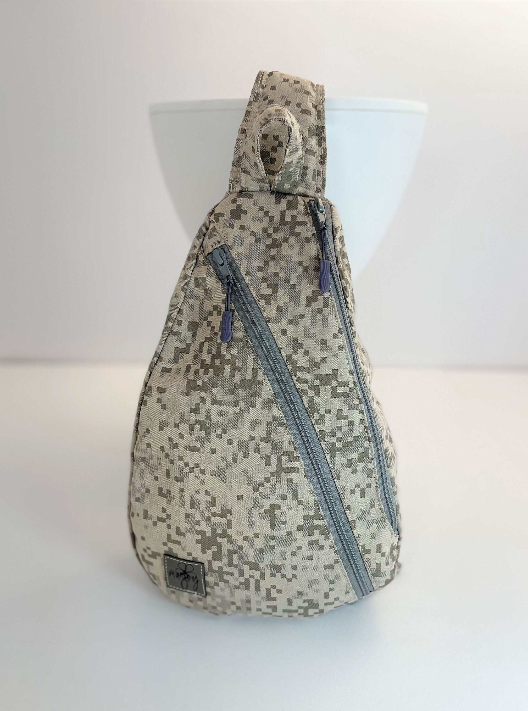 Teardrop Sling Bag Modern Camo-look Fabric Travel Bag Gift for Her ...