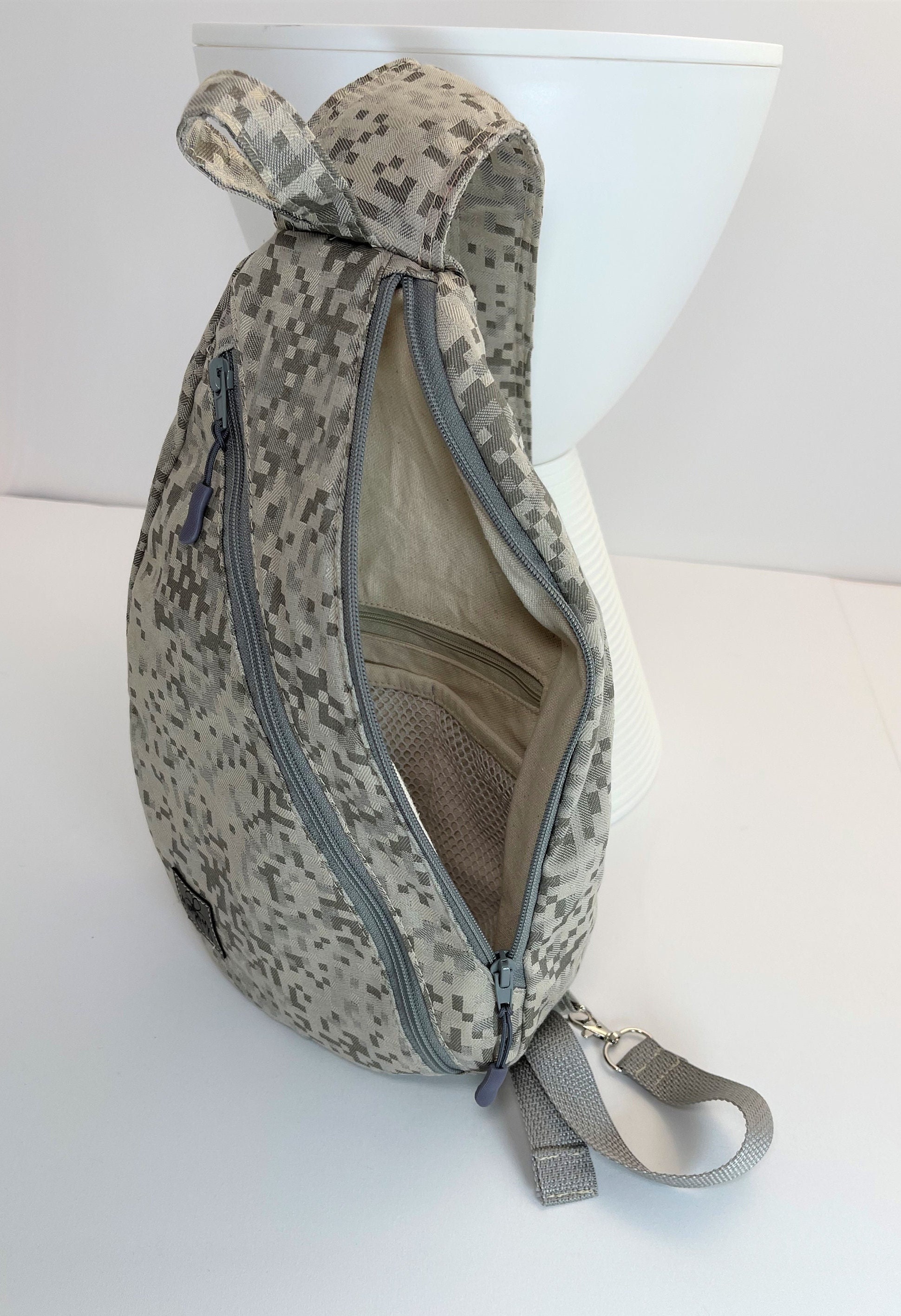 Teardrop Sling Bag Modern Camo-look Fabric Travel Bag Gift for Her ...