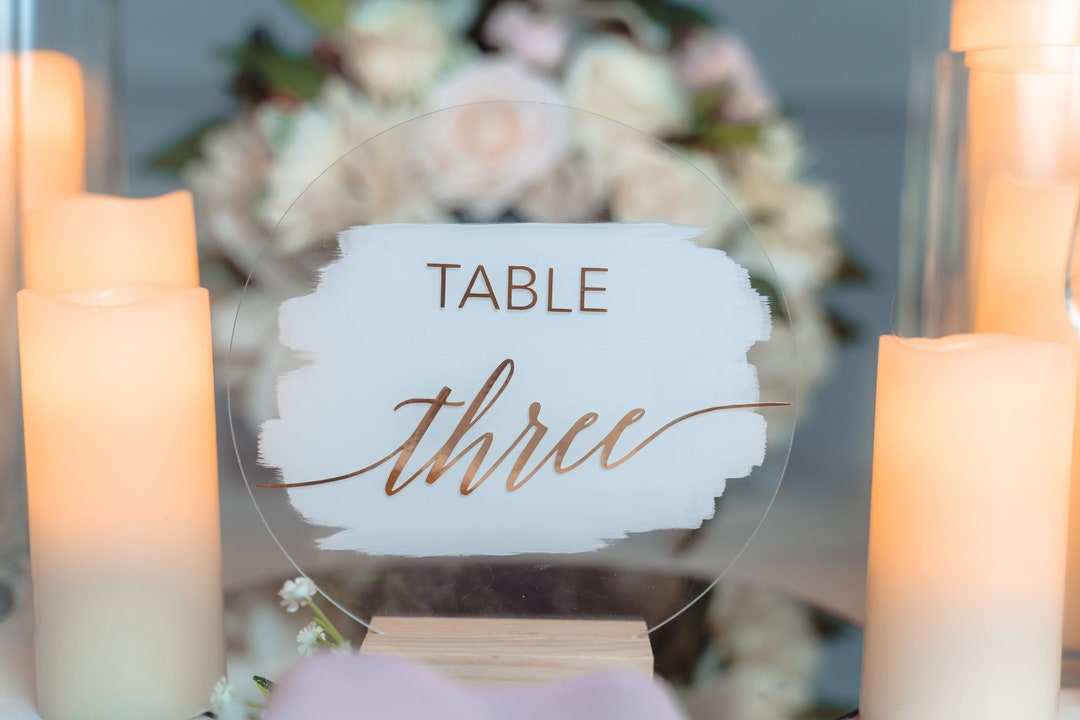 Acrylic Table Sign Wedding Table Numbers Round Sign Wedding Decorations ...