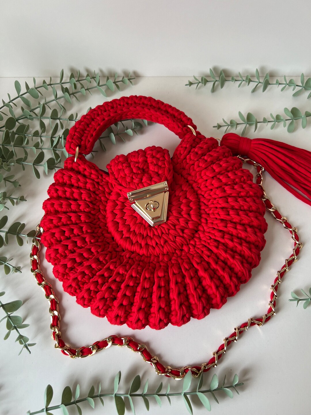 Handmade Woman Bag Crochet Mussel Bag Personalized Bag Shoulder Woven ...