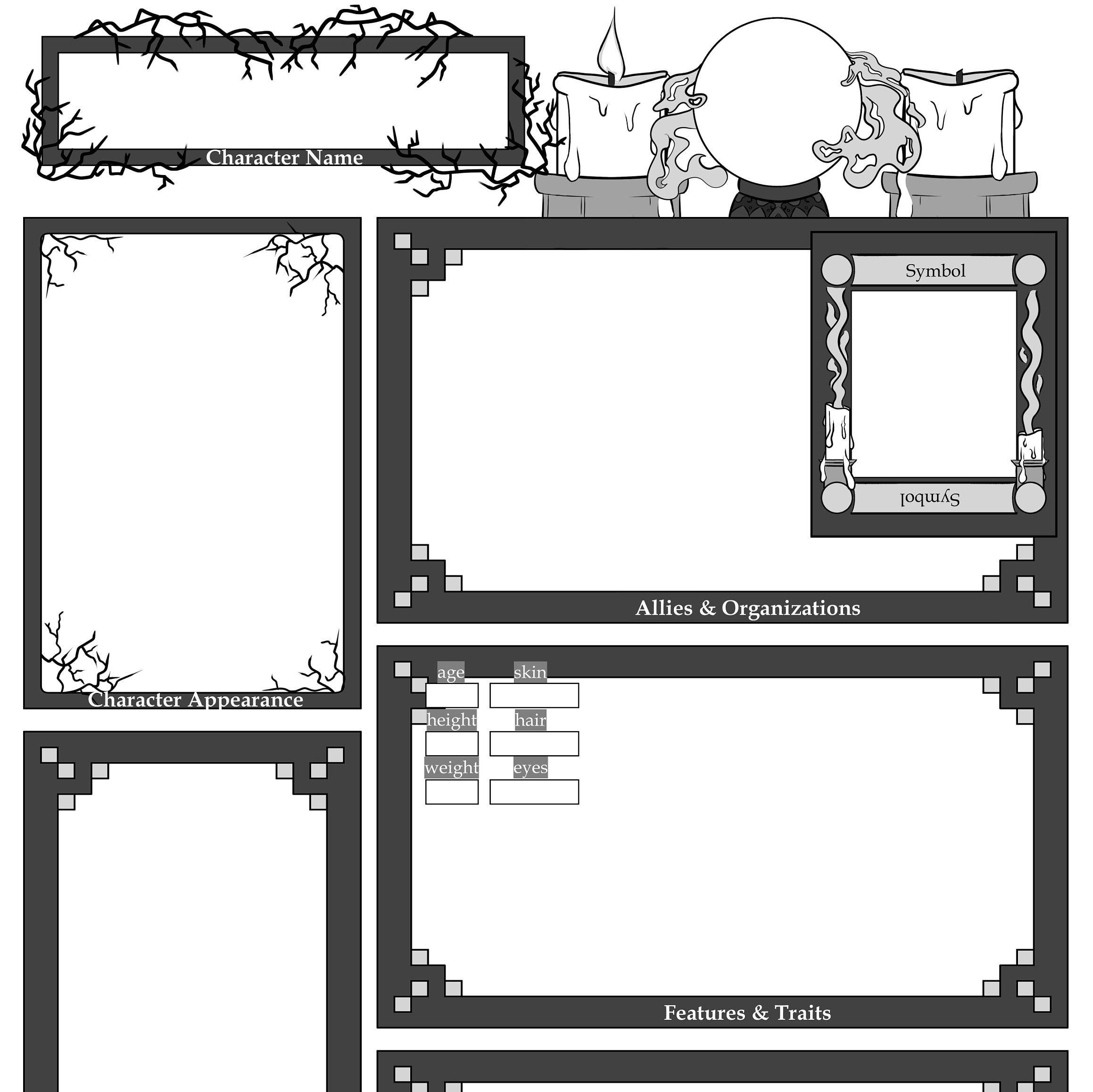 Night Creature | Cos Theme | 5e Character Sheet - Etsy