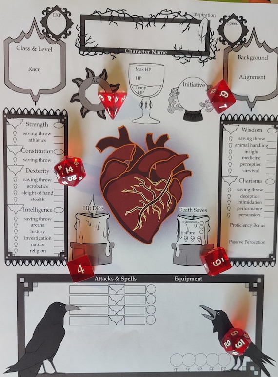 Night Creature Cos Theme 5e Character Sheet | Etsy