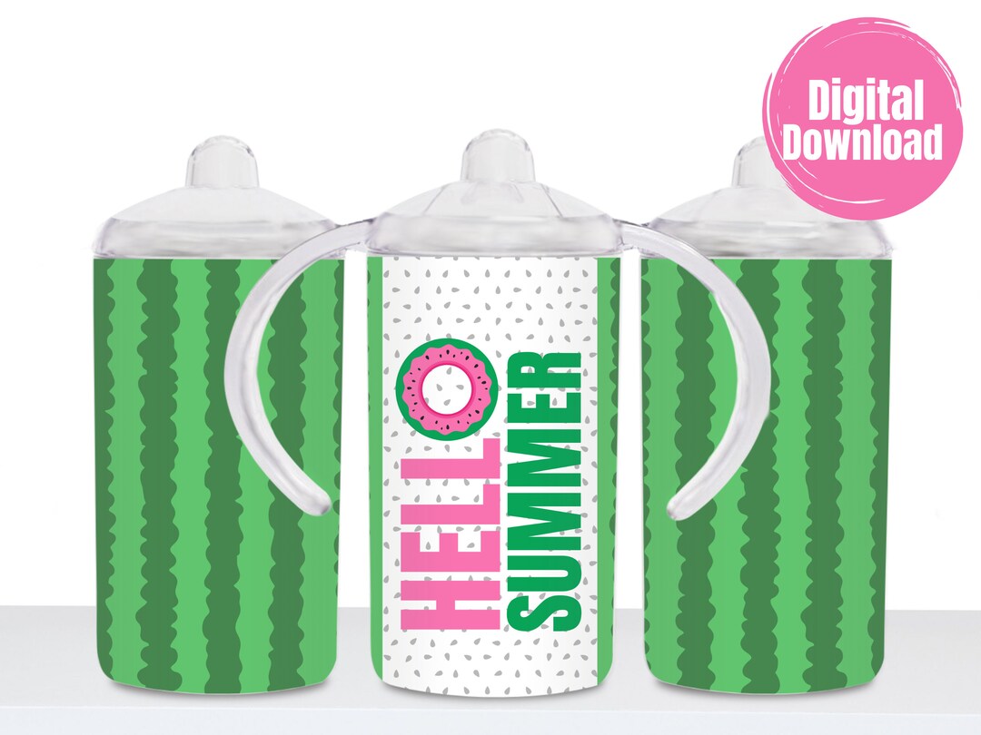 Watermelon Summer Sippy Cup Sublimation Wrap, Straight 12oz Wrap, PNG ...