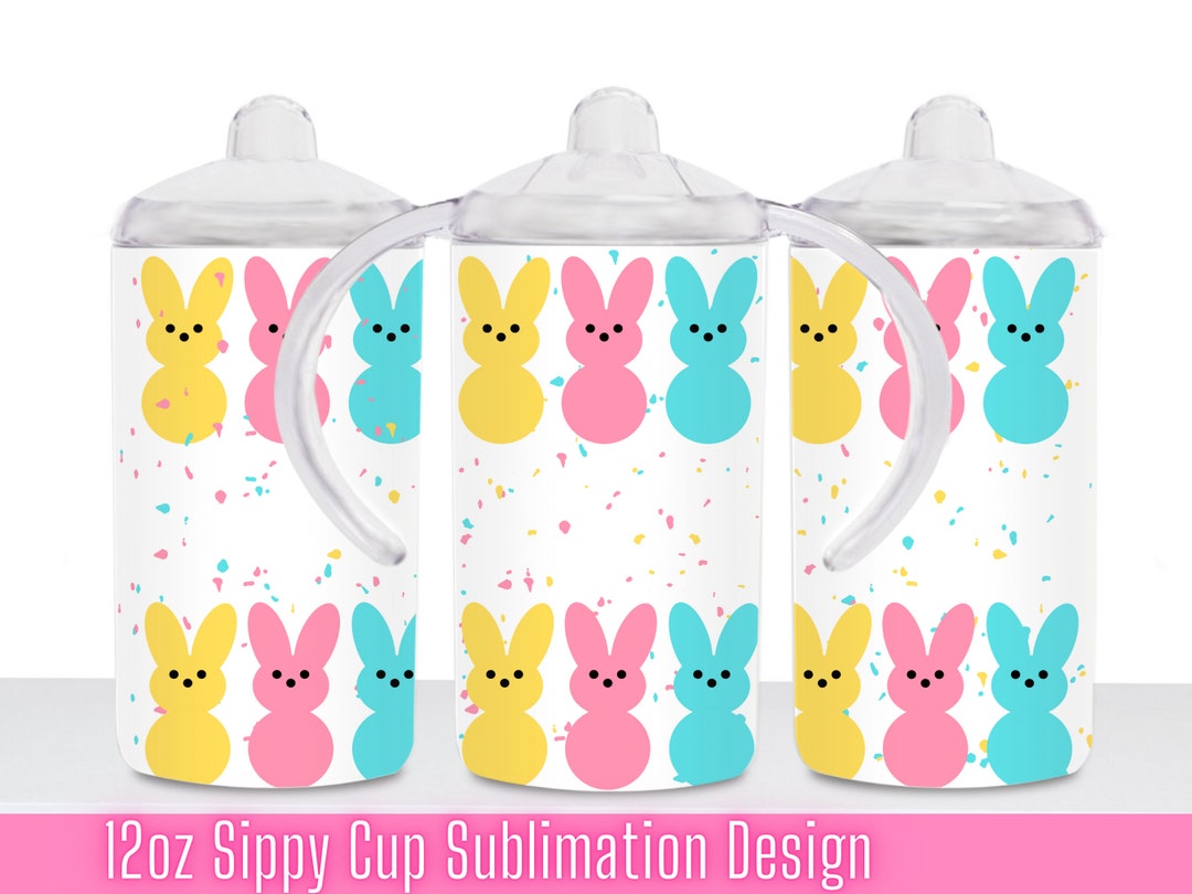 Peeps Easter Sippy Cup Sublimation Wrap, Straight 12oz Wrap, PNG File ...