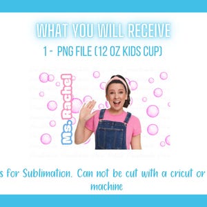 Ms Rachel Kids Sublimation Tumbler Wrap, Straight 12oz Tumbler Wrap ...