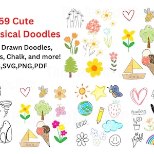 Charming Sketches & Whimsical Doodles: 59 Cute SVG Delights - Etsy